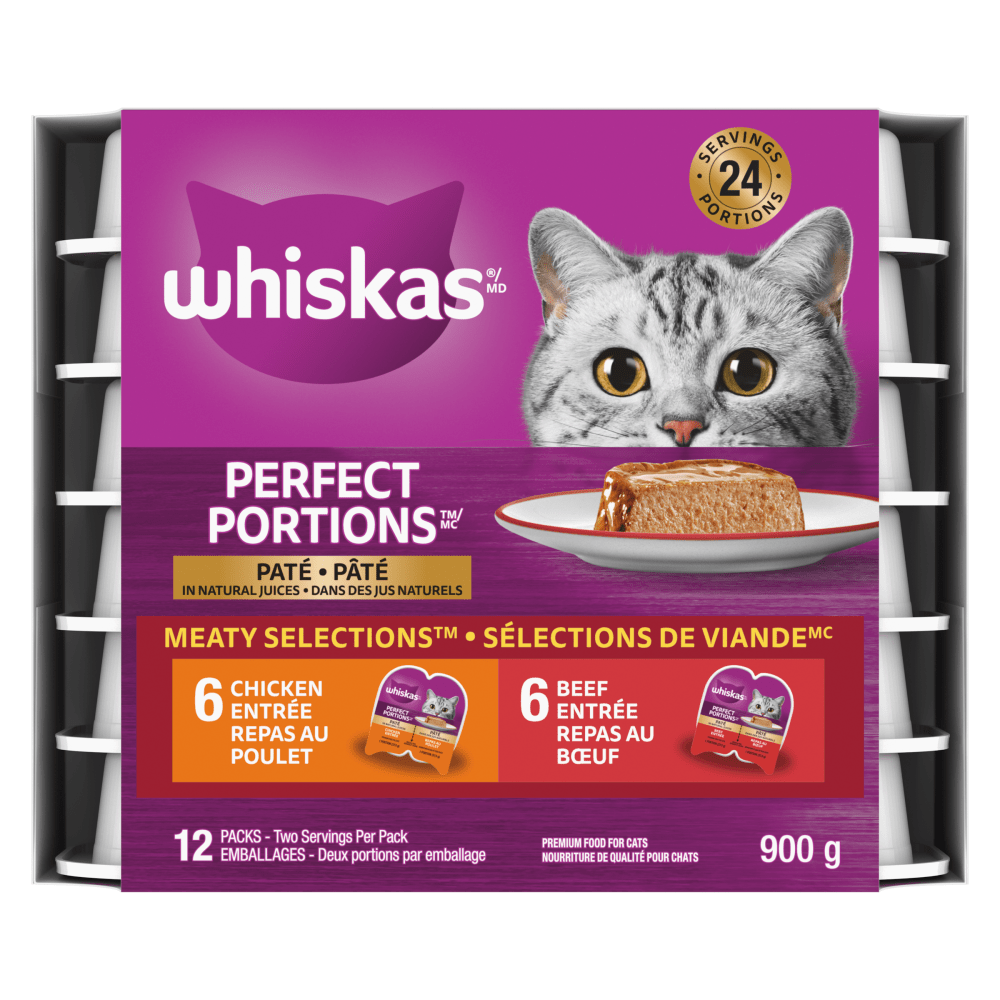 WHISKAS® PERFECT PORTIONS® Paté Chicken and Beef Entrée Variety Pack